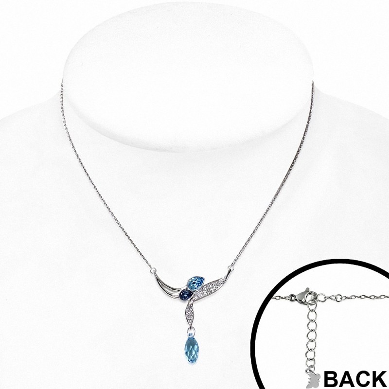 Alliage avec placage à l'or blanc et collier fantaisie en forme de ...